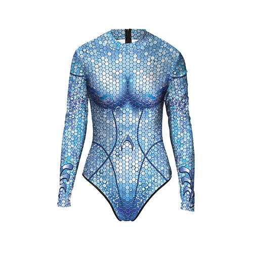 Women's Mermaid Print Jumpsuit Rash Guard Zipper Surfing Suit Wetsuit ...