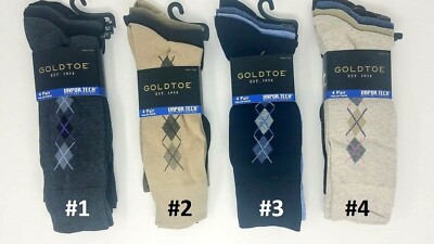 GOLD TOE Men's 4 Pack Cotton Blend Argyle Dress Socks, 10-13 | eBay