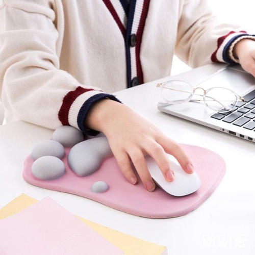 Non Slip Cat Paw Mouse Pad Silicone Wrist Rest Support Mice Mat (Pink ...