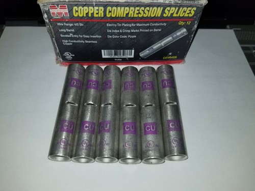 Morris Copper Long Barrel Compression Splice 4/0 Purple (price is per ...
