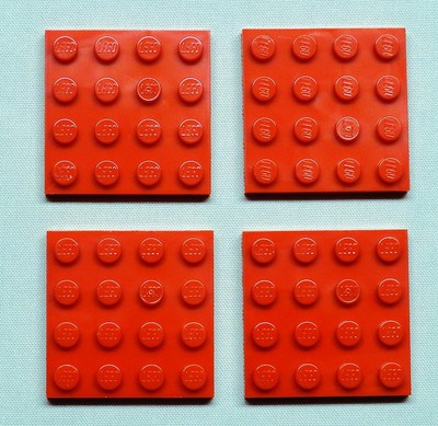 x4 NEW Lego Red Plates 4x4 Brick Building Red Baseplates | eBay