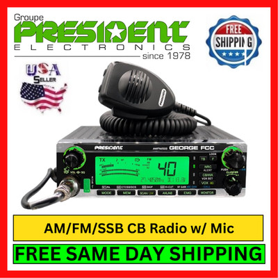 President GEORGE FCC CB Radio AM FM SSB 40 Channel w/ Weather & VOX ...