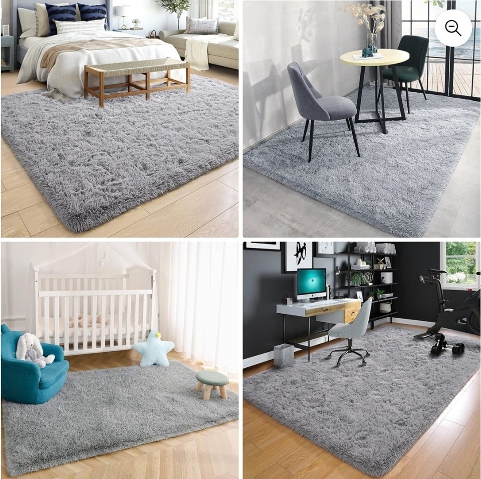 8x10 Area Rugs for Living Room Bedroom, Soft Fluffy Shaggy Bedside Rug ...