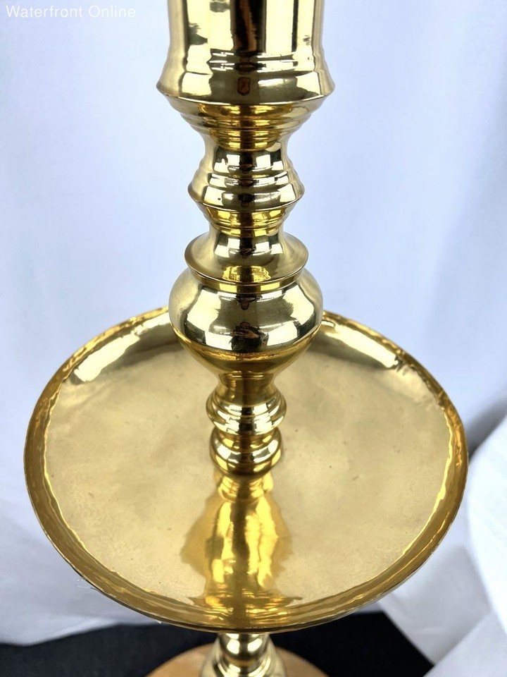 Brass Floor Altar Prayer Candle Holder Tall Moroccan 50.5” with Pillar ...