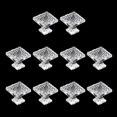 10pcs Crystal Clear Acrylic Drawer Handles Plastic Knobs Cabinet Pulls ...