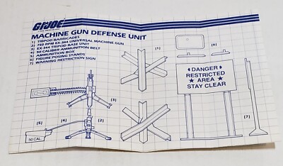 Machine Gun Defense Unit ORIGINAL Blueprints Vintage 1984 Hasbro G.I ...