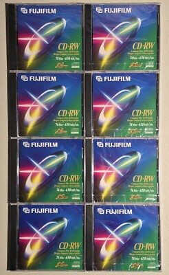 8 Fuji film CD-RW Brand New Factory Sealed 74 Min 650 MB Rewritable CD ...