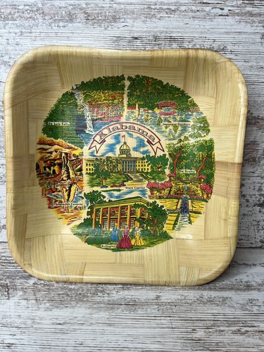 Vintage Alabama Bamboo Woven Server Tray | eBay