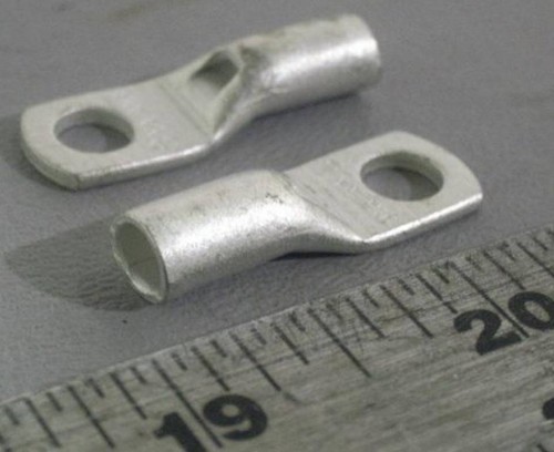 #6 AWG TERMINAL LUG, Tinned Copper Cable Wire with 1/4" stud closed D14 ...