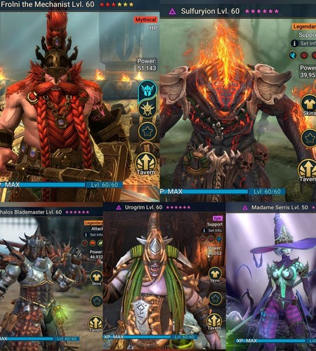 Raid Shadow Legends/ Mythical Frolni/ Sulfuryion/Serris / 2503💎/63 k⚡️ ...