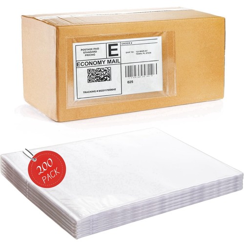 200 Pack Shipping Label Sleeves, Clear Shipping Label Pouch with ...