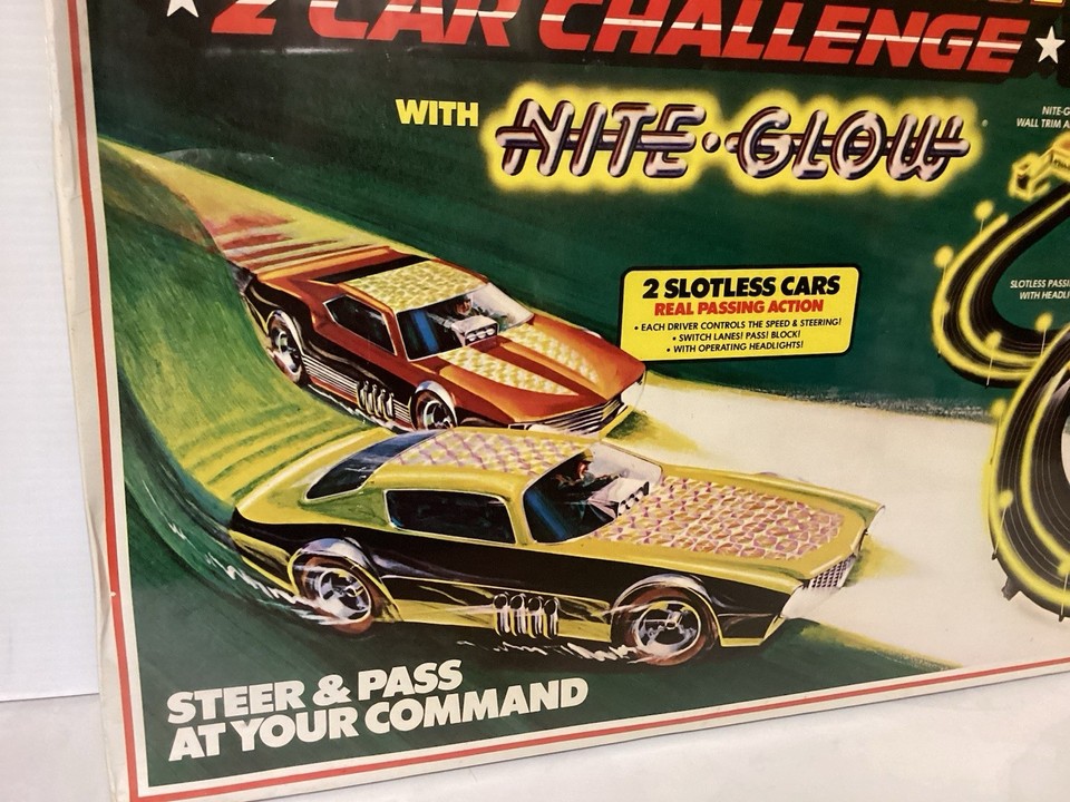 TYCO HO COMMAND CONTROL 2 CAR RACING SET WITH NIGHT GLOW #6401 NEW ...