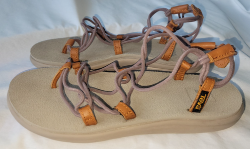 WOMENS TEVA VOYA INFINITY BROWN PURPLE BEIGE STRETCH LACE OPEN TOE ...