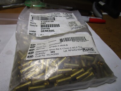 6mm Rd X 17mm X M3.5 Thd Metric Round Full Knurled Swage Standoff QTY ...