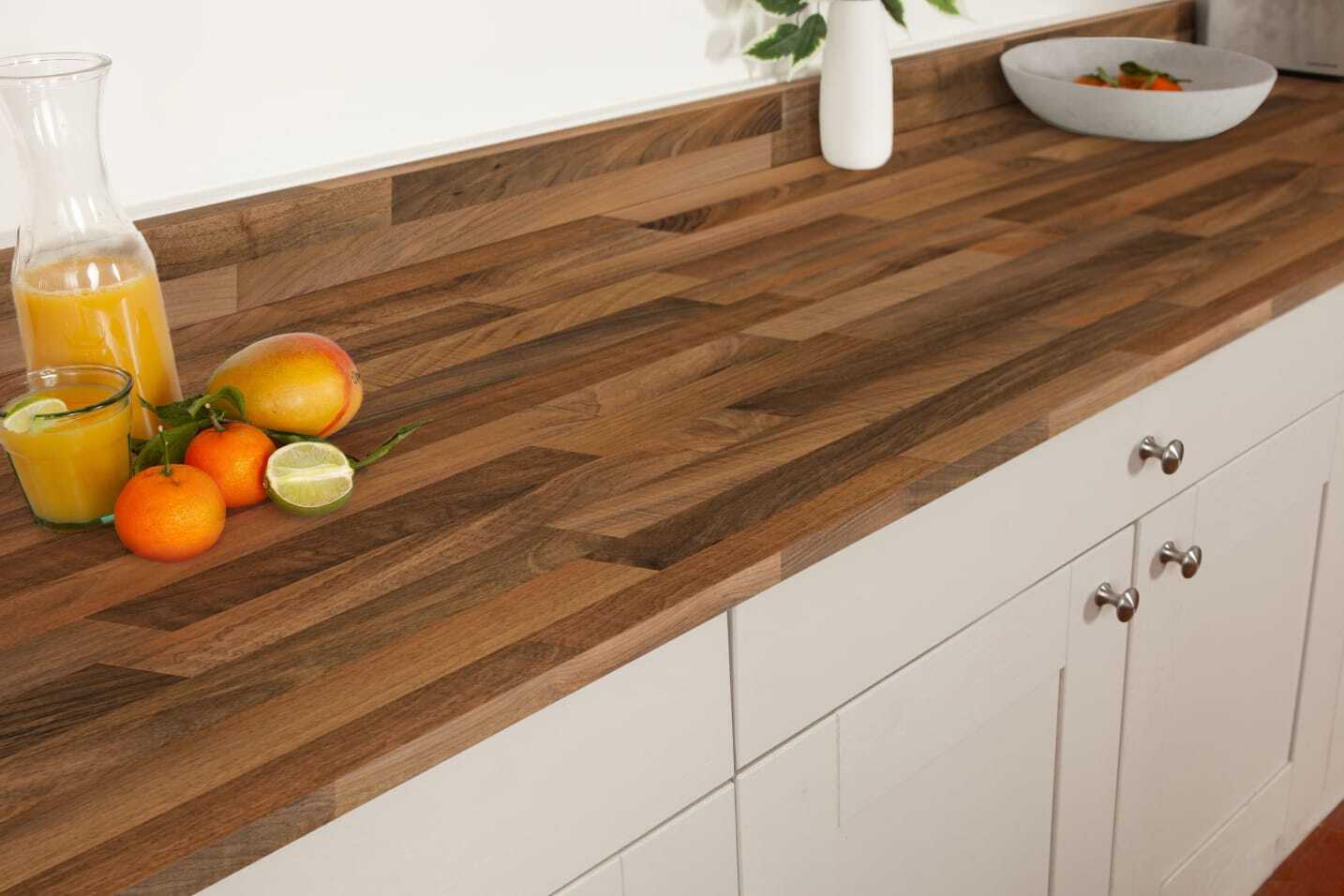 California Walnut Luxury Laminate Worktops, Textured Matt, Square Edged ...