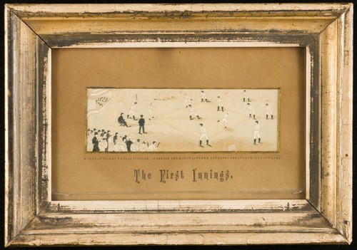 1890 Stevengraph The First Innings Baseball Silk Woven Picture Thomas ...