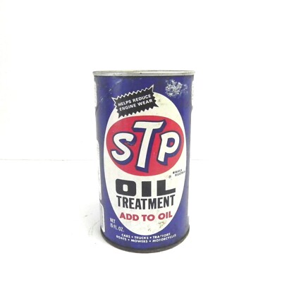 VINTAGE STP OIL TREATMENT 15 FL OZ CAN FULL PRE OWNED COLLECTABLE OIL ...