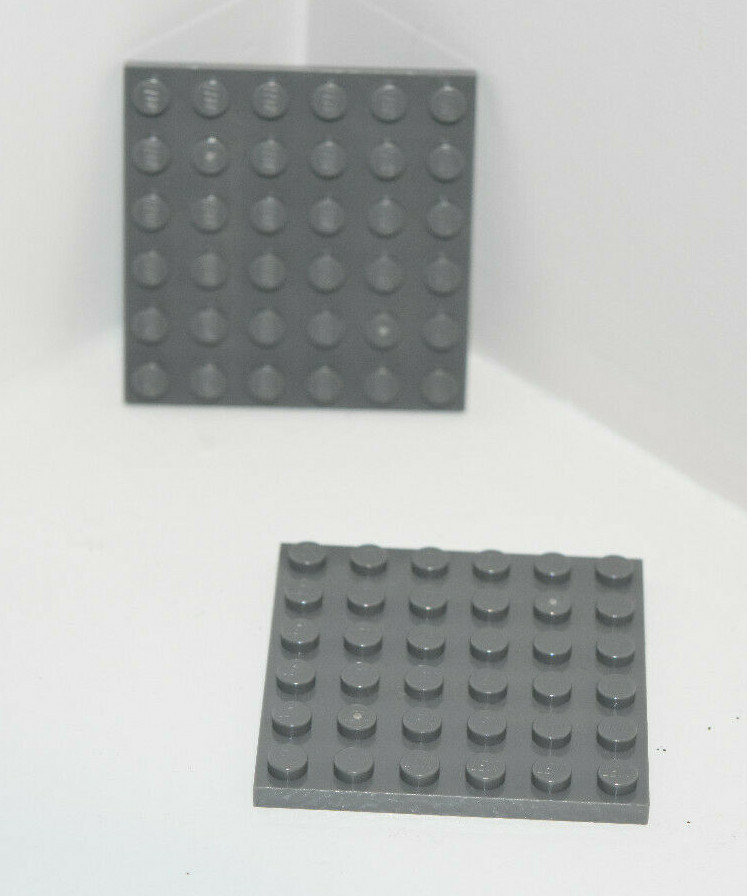 LEGO 3958 4211134 Plate 6 x 6 Dark Stone Gray (2 Pieces) | eBay