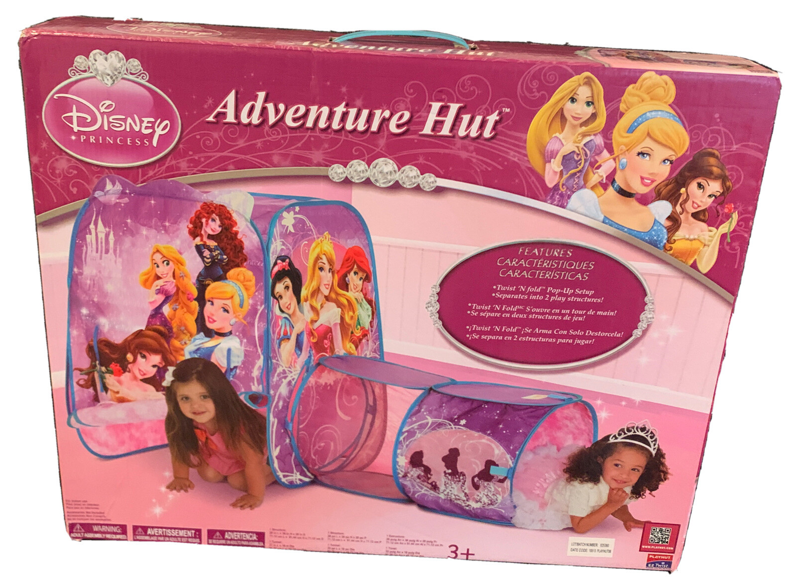 Disney Princess Adventure Hut Tent Playhut Twist N Fold Pop Up Setup 2 ...