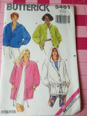 Vintage Butterick Pattern 5461 Jacket Bomber Style 4 Views Sizes 8 10 ...