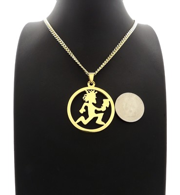 NEW HIP HOP HATCHET RUNNER PENDANT WITH 20" 3mm CUBAN CHAIN GOLD PLATED ...