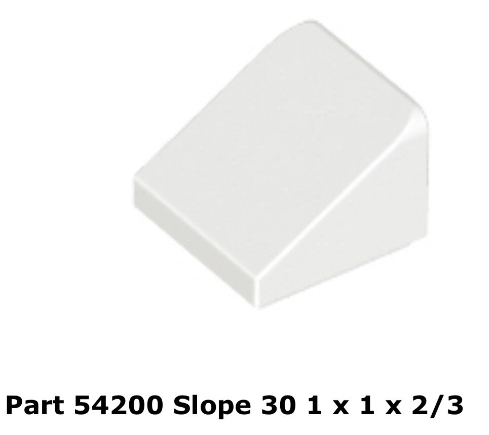 Lego 1x 54200 White Slope 30 1 x 1 x 2/3 | eBay