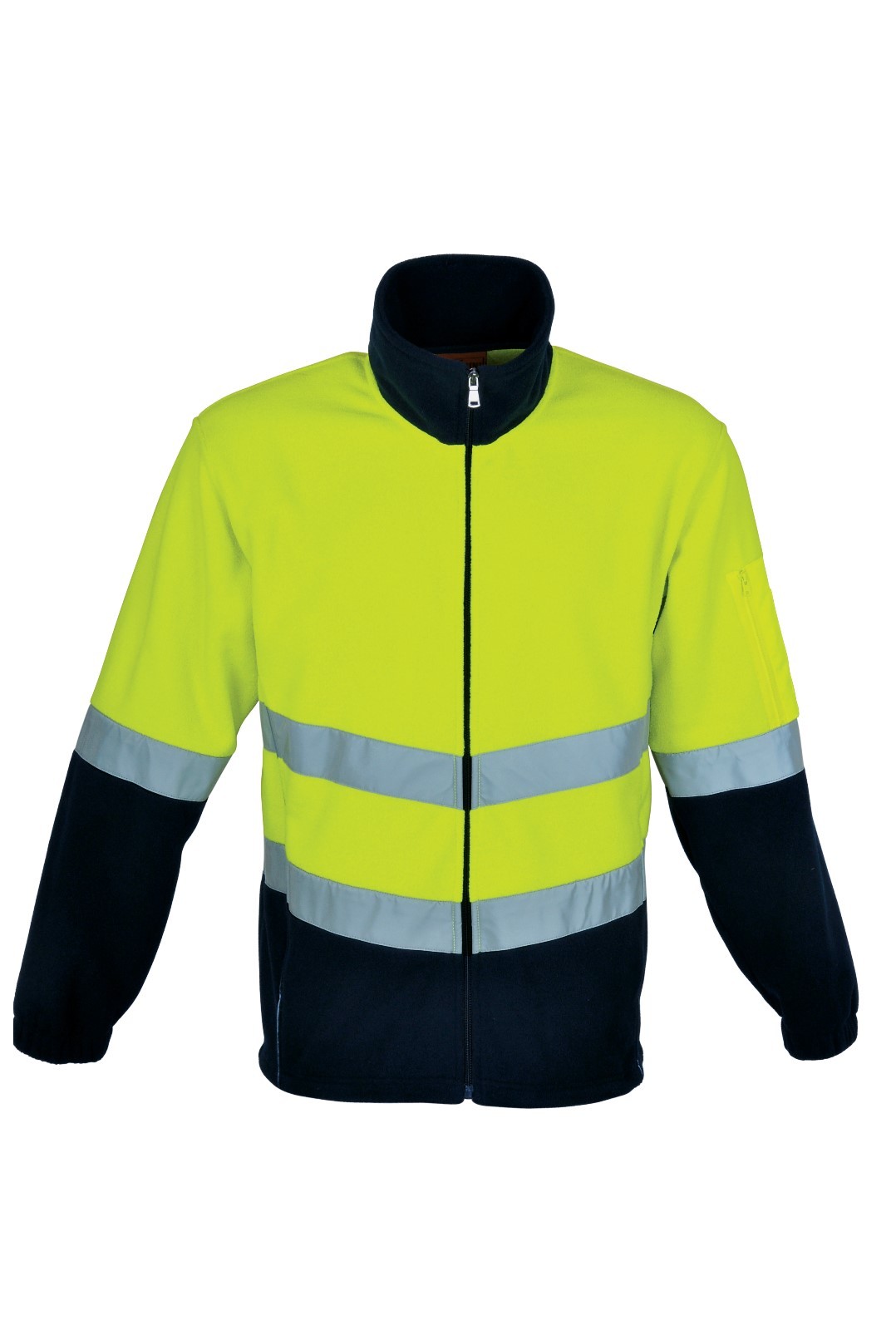 Hi-Vis Polar Fleece safety jacket with 3M Reflective Tape Piping Day ...