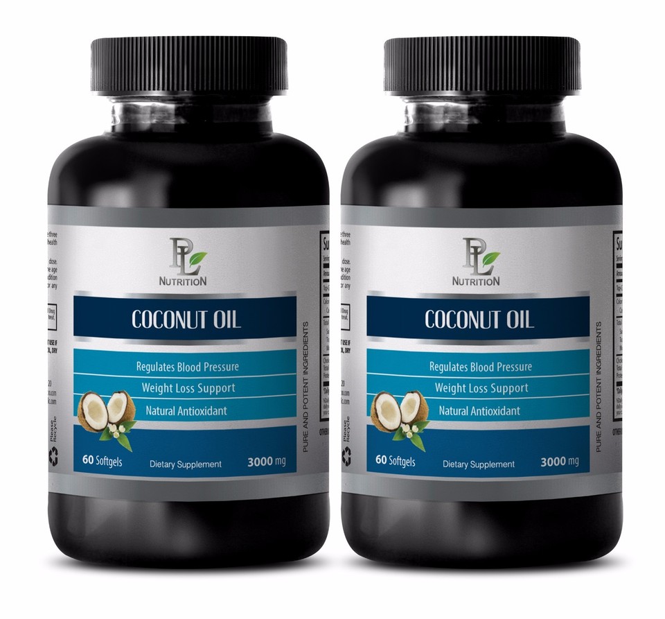 Coconut oil capsules- COCONUT OIL 3000 mg Supports thyroid and adrenal ...