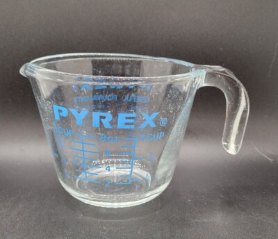 PYREX Measuring Cup Blue Lettering 1cup 508-0 VINTAGE | eBay