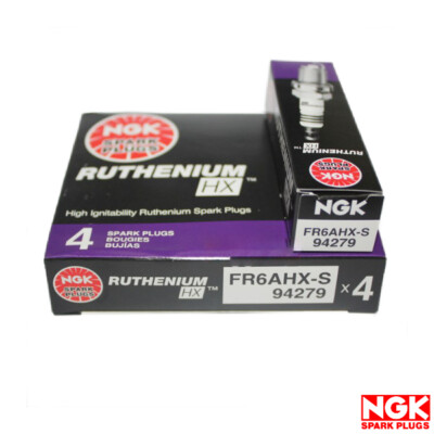 New Set of 4 Genuine NGK Ruthenium HX Spark Plugs FR6AHX-S / 94279 | eBay