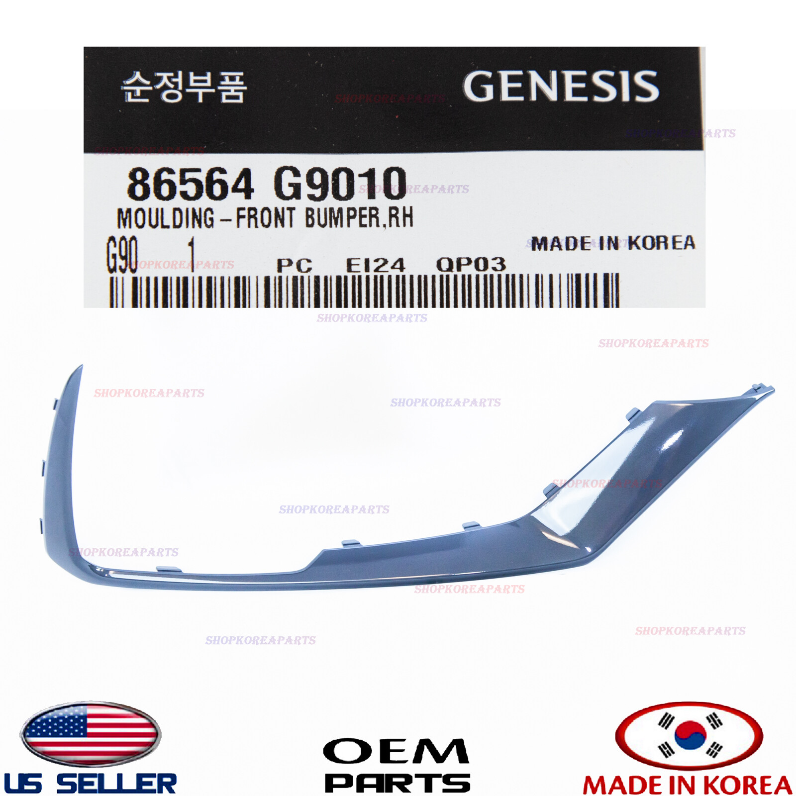 Genuine Front Bumper Lower Molding RIGHT Passenger Side OEM Genesis G70 ...