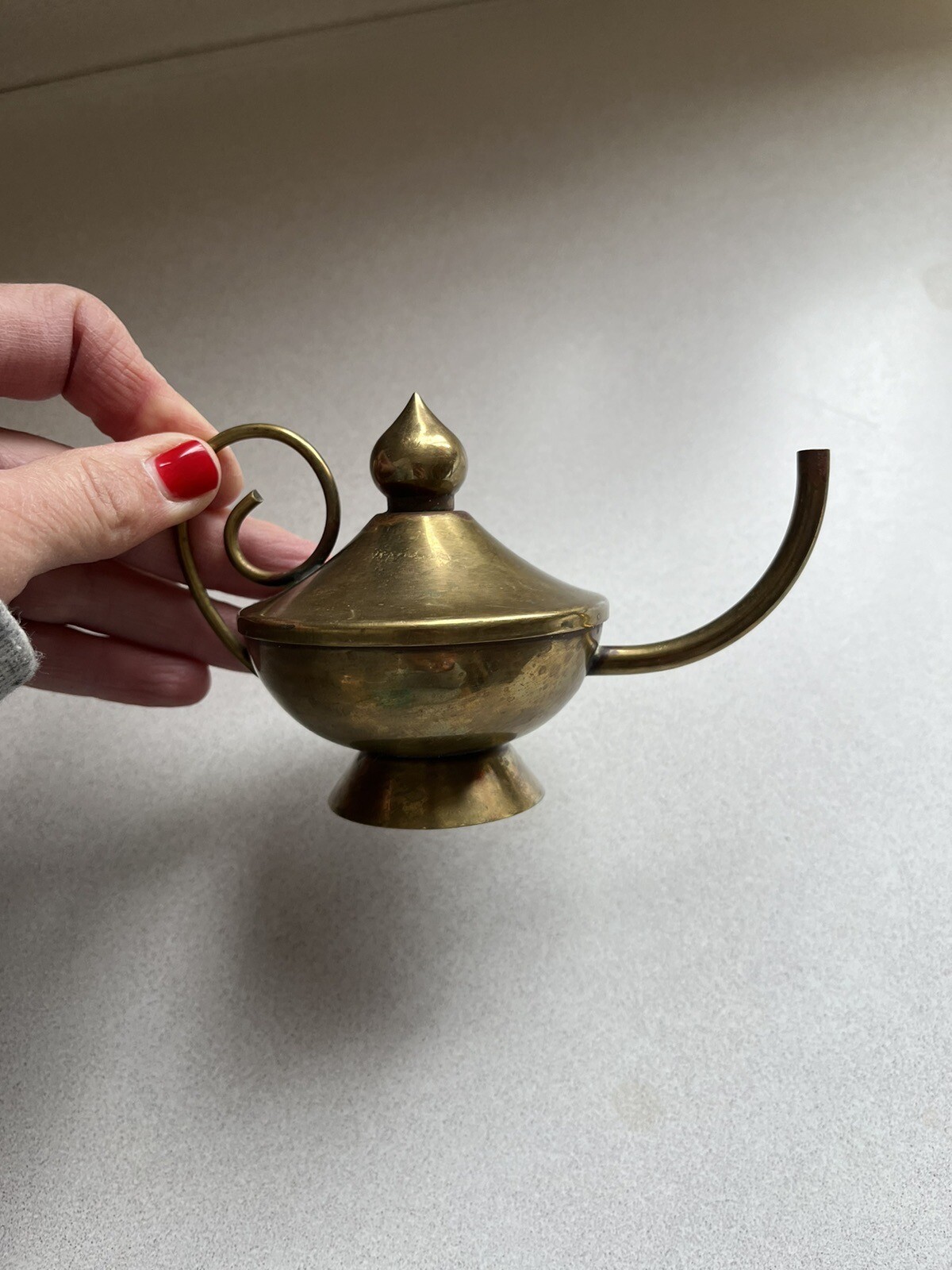 Brass lamp we used as a prop for Aladdin genie 5 1/4… - Gem