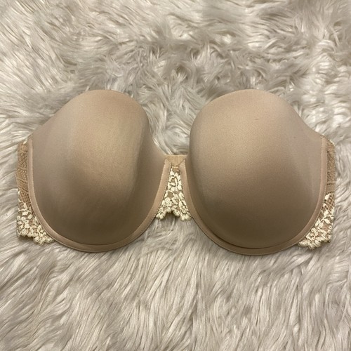 Wacoal 36D Bra Beige Embrace Lace Push Up Strapless Underwire Back ...