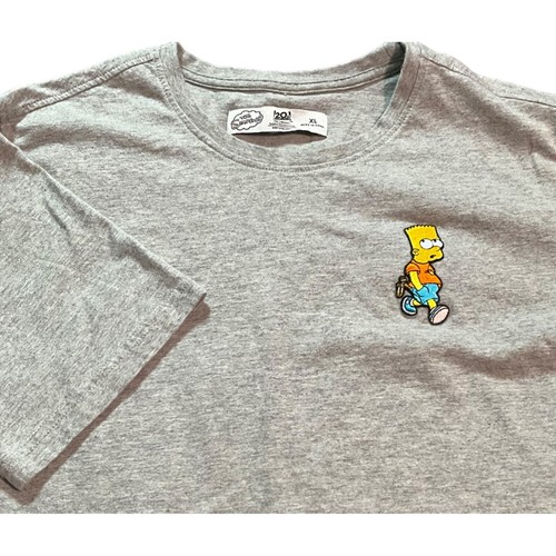 The Simpsons Bart Simpson Gray T-Shirt XL Patch 20th Television | eBay