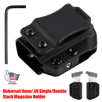 New 9mm/.40 Single-Double Stack Magazine Holder IWB/OWB Universal Left ...