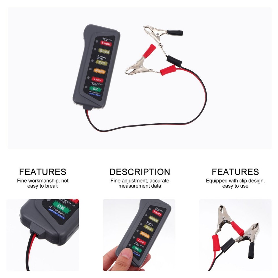 Motorcycle Battery Tester Car Alternator Tester 12v Battery Load Tester ...