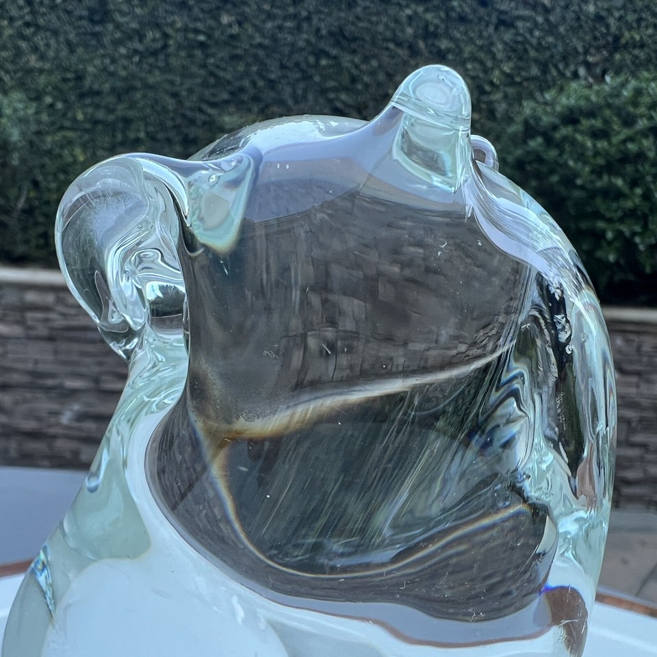 Rare Vintage MCM Roberto Moretti Signed Art Clear Glass Owl Sculpture 6 ...