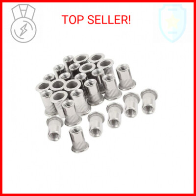40pcs M6 Rivet Nuts Stainless Steel Threaded Insert Nutsert Rivnuts M6 ...