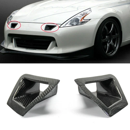 For Nissan 370Z Z34 Carbon Fiber Front Bumper Vents Air Duct Scoop ...