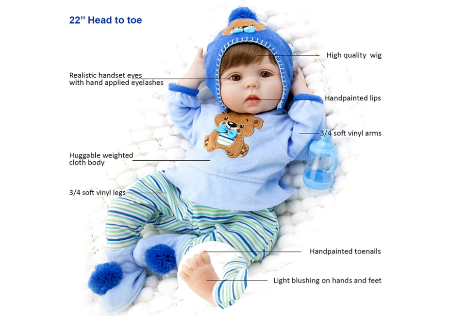 NEW Milidool Reborn Baby Boy Doll 22" Realistic Silicone Lifelike ...