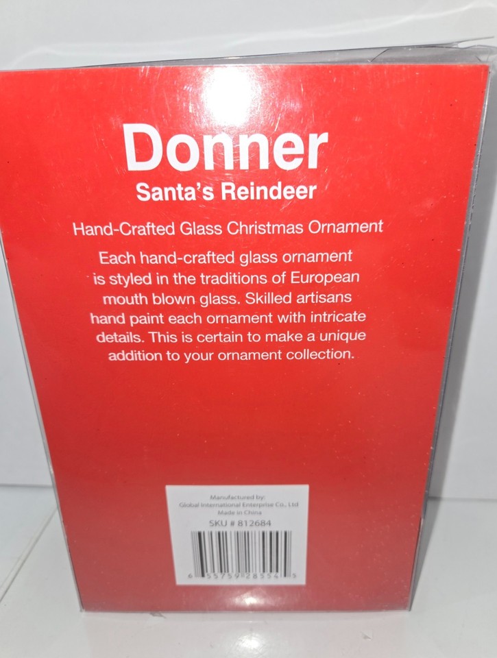 CVS DONNER-2010 Christmas Ornaments-Santa's Reindeer -Glass-Hand ...