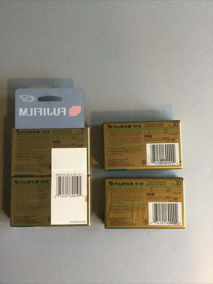 FUJI Video Cassette PRO TC-30 -VHS C- Lot of 4 sealed tapes | eBay