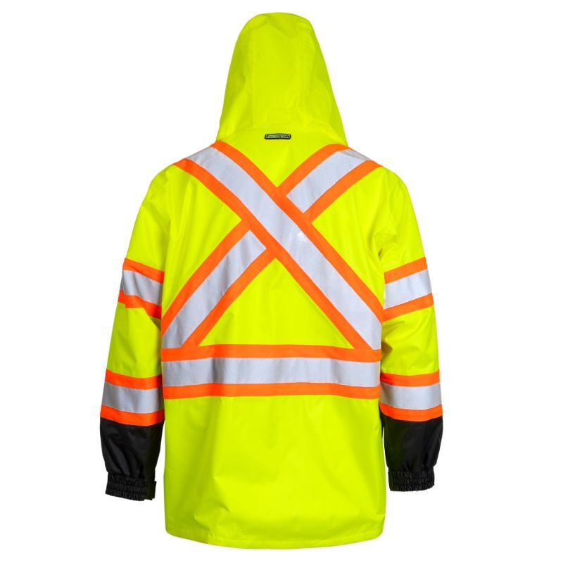 Safety Rain Jacket Reflective Two Tone with X on back Jorestech | eBay