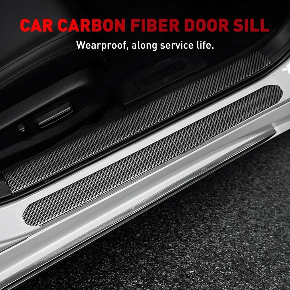 Parts Accessories Carbon Fiber Vinyl Car Door Sill Scuff Plate Sticker ...