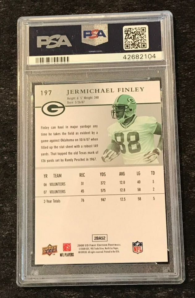 JERMICHAEL FINLEY Rookie 2008 Upper Deck Star Rookie #197 PSA 8 NM-MT ...