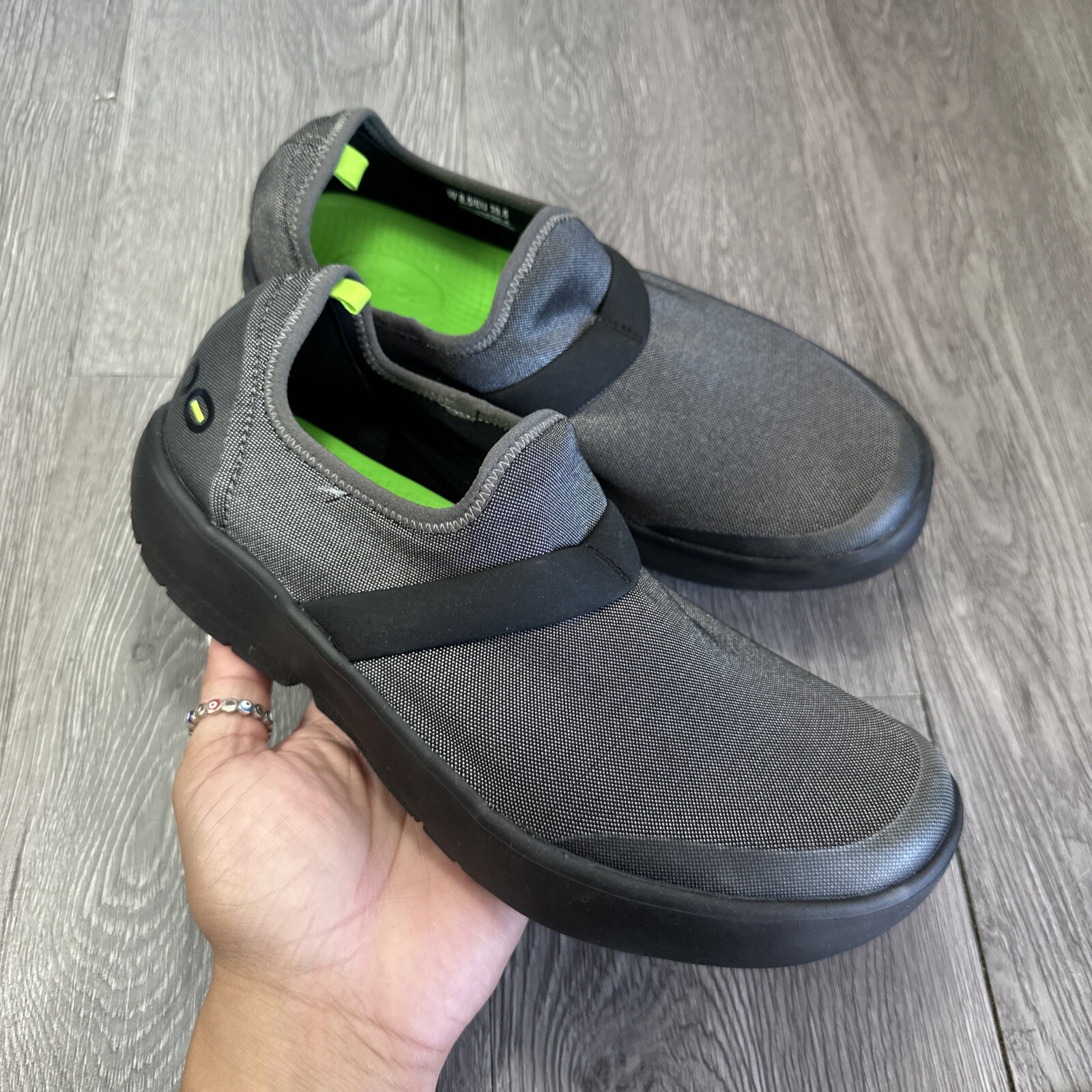 OOFOS OOmg Fiber Sneaker Shoe Low Black Sport Support… - Gem