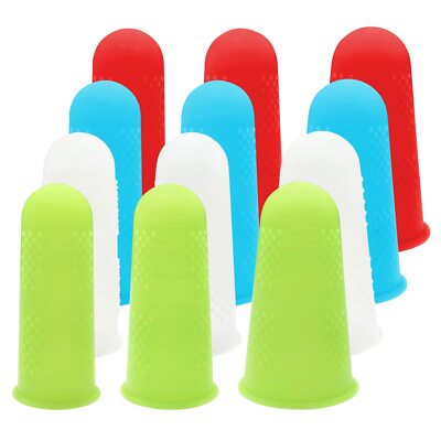 12 Pcs Silicone Hot Glue Gun Finger Caps Reusable Anti Slip Thumb ...