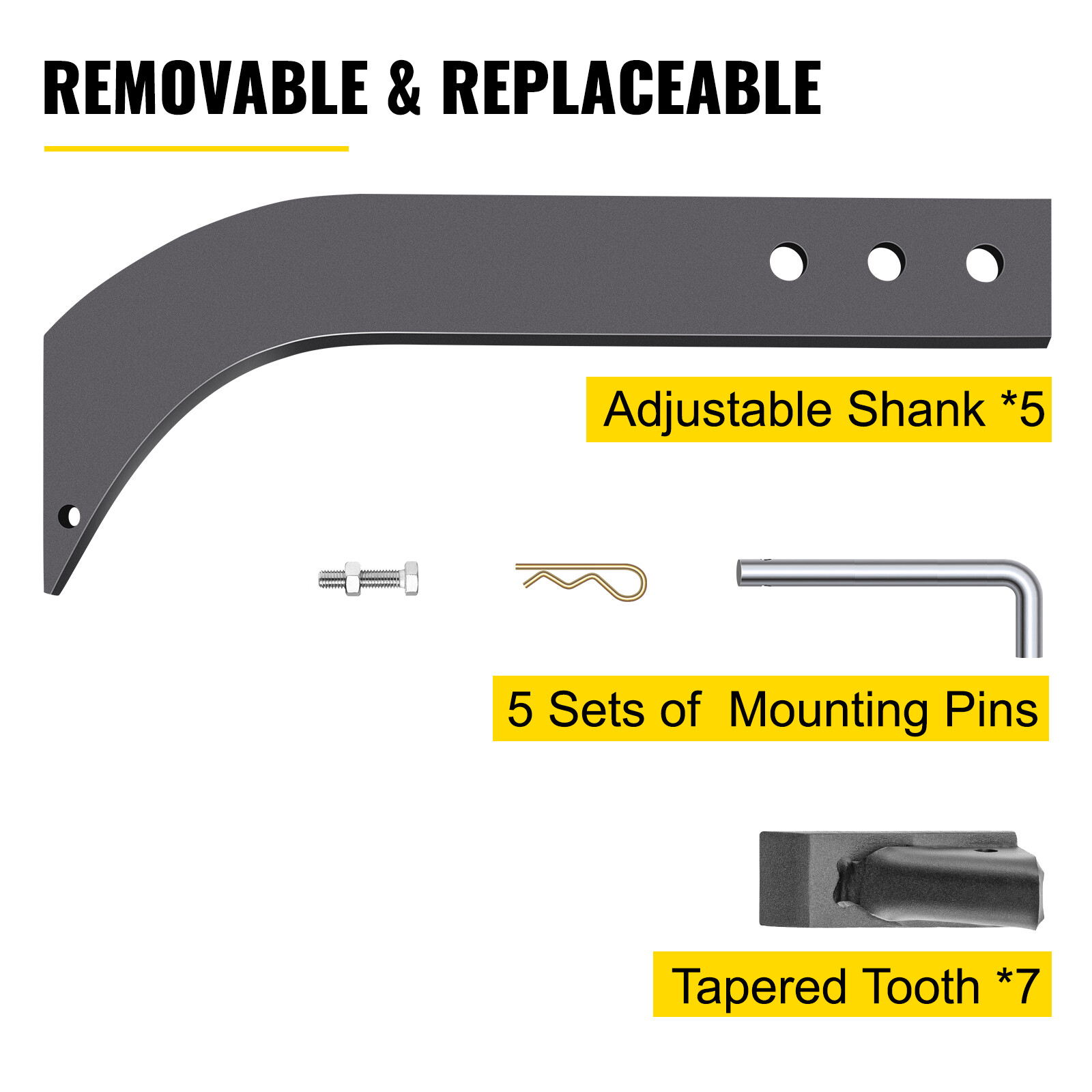 16'' Box Blade Shank Scarifier Shanks Teeth 3 Holes Box Scraper Shank ...