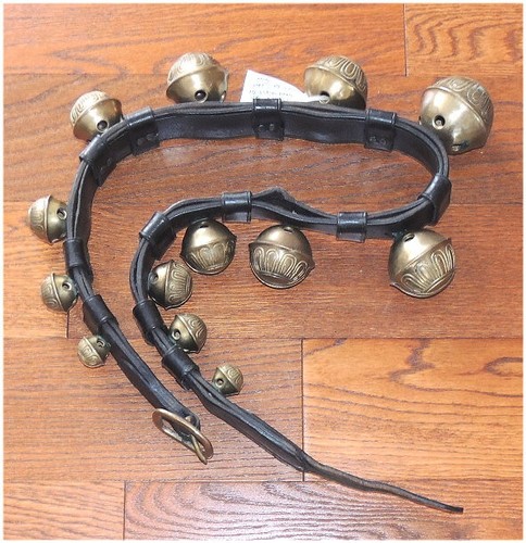 52" Antique Sleigh Harness Graduated Brass Bells-Dble Strap - VGC | eBay