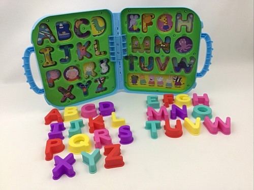 Peppa Pig On The Go Alphabet Letters Light Blue Carrying Case Hasbro ...